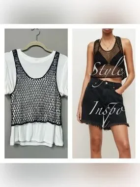 Tops | Beaded Crochet Crop Tank | Poshmark